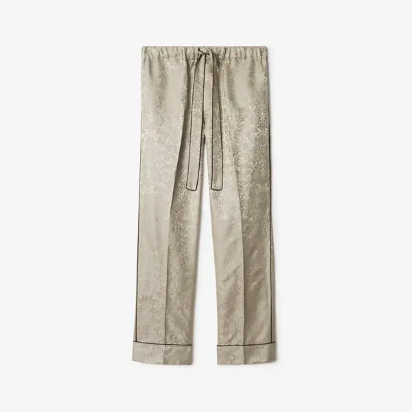 Burberry Sunflower Silk Pyjama Trousers - Taupe Beige