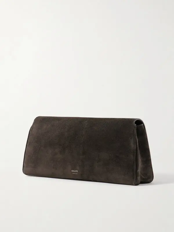 Khaite Audrey Suede Clutch - Brown