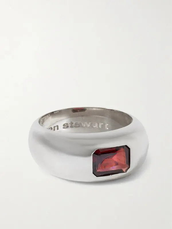 LOREN STEWART Gentry Sterling Garnet Ring