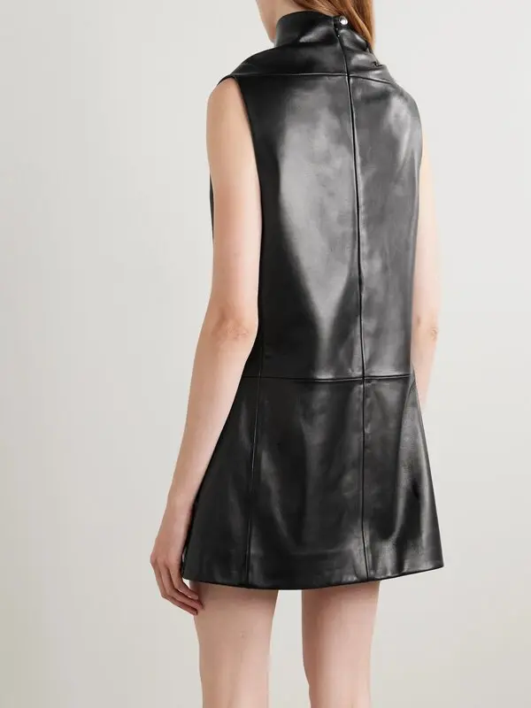 Khaite Daria Leather Mini Dress