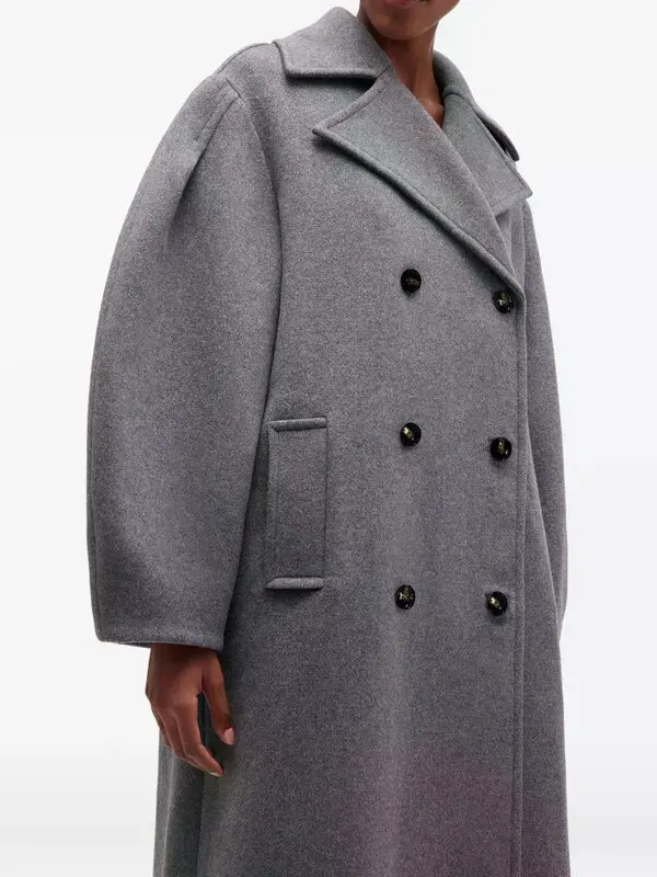 GANNI Balloon-sleeved Double-breasted Coat