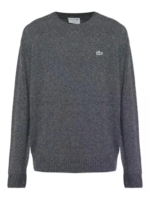 Lacoste Crocodile-embroidered Wool Sweater - Grey