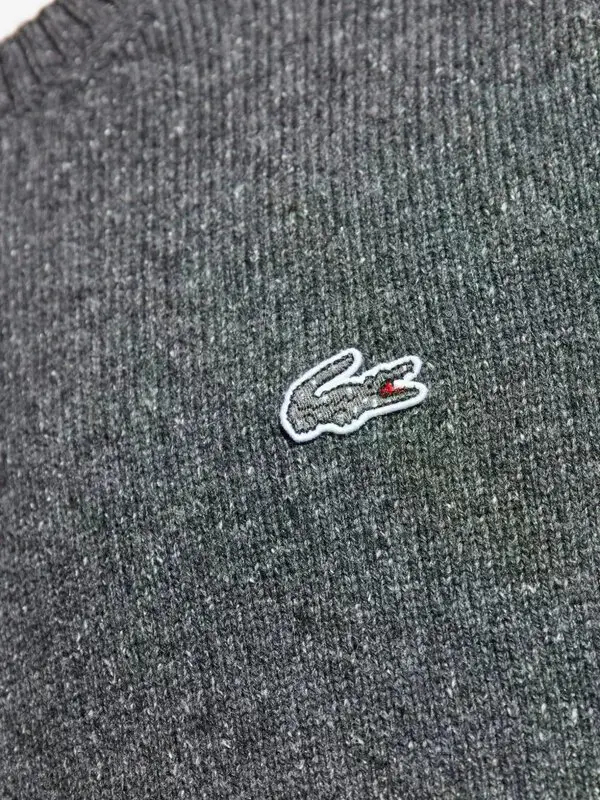 Lacoste Crocodile-embroidered Wool Sweater - Grey
