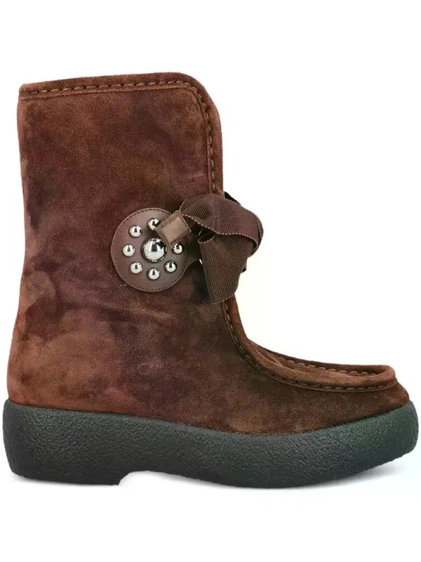Valentino Garavani Bow-embellished Suede Boots
