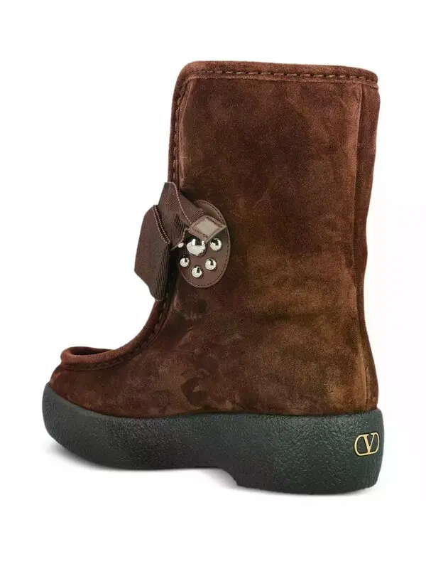 Valentino Garavani Bow-embellished Suede Boots