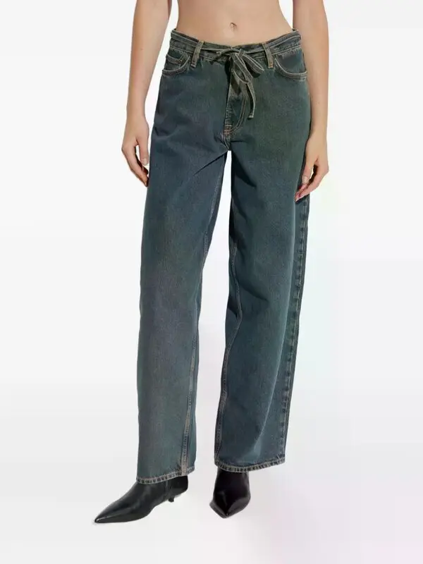 SAMSOE SAMSOE Tie-waist Denim Jeans With Logo Patch