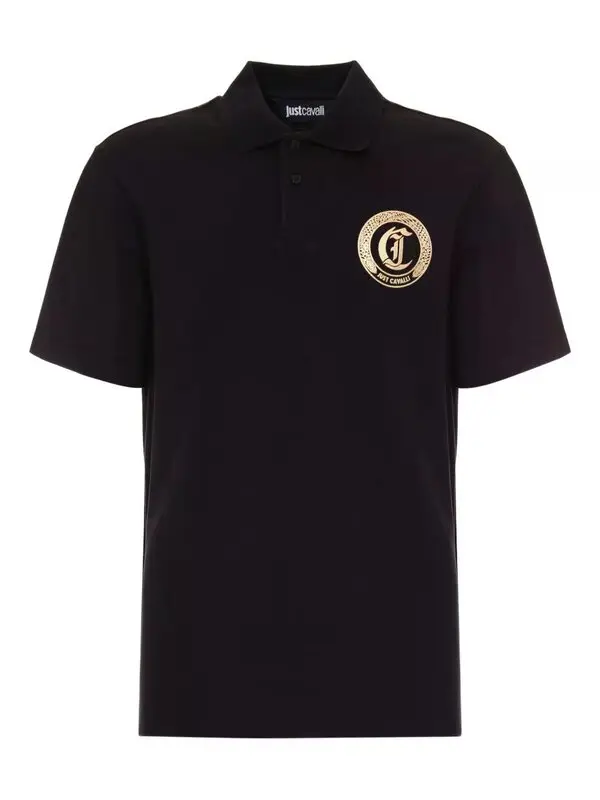 Just Cavalli Jc Monogram Polo Shirt - Black