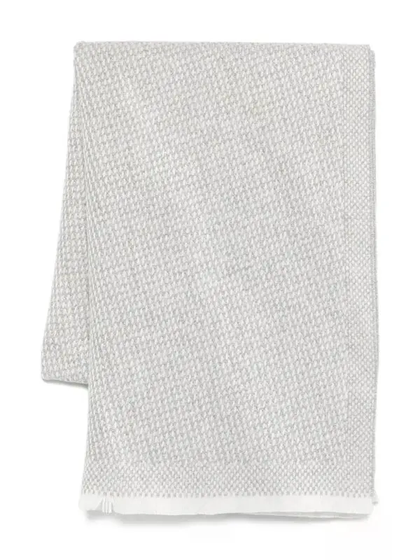 Eleventy Textured-weave Scarf - Grey