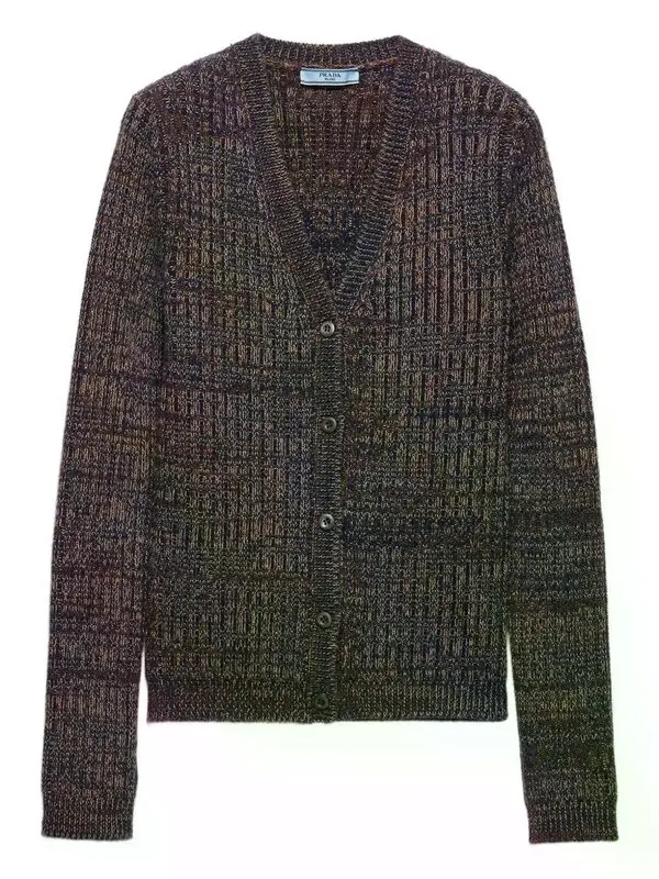 Prada Rib-knit V-neck Cardigan - Blue