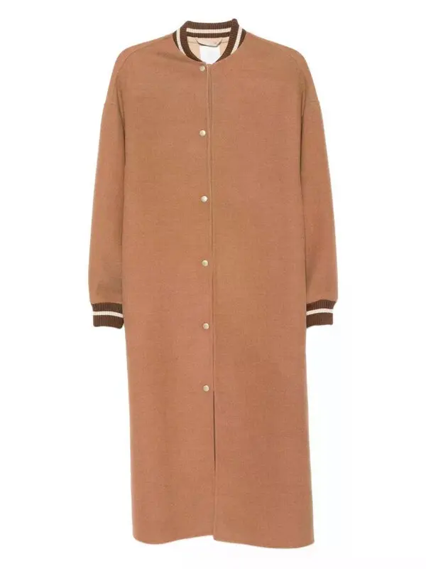 Eleventy Wool Coat With Ribbed Cuffs