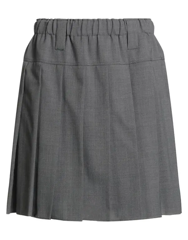 Brunello Cucinelli Pleated Mini Skirt In Virgin Wool Polyester