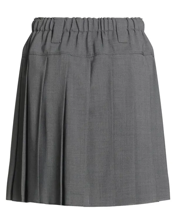 Brunello Cucinelli Pleated Mini Skirt In Virgin Wool Polyester