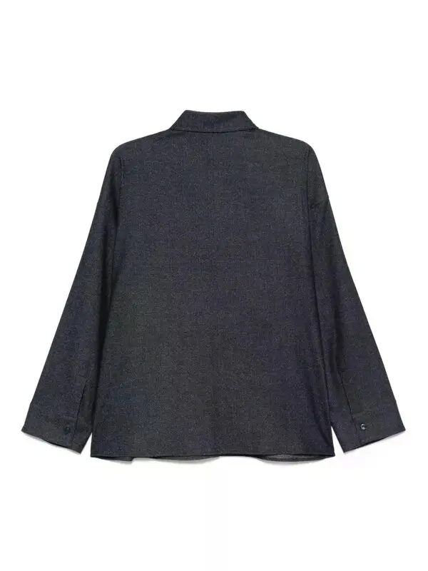 Eleventy Sequin-embellished Wool-blend Shirt