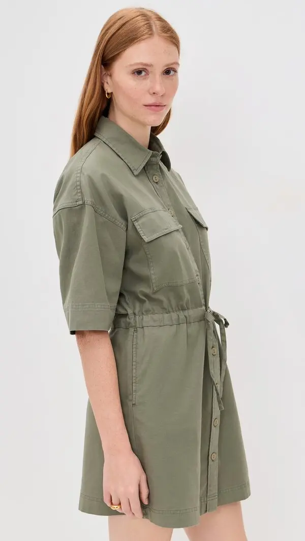 Faherty Brand Utility Twill Mini Shirt Dress