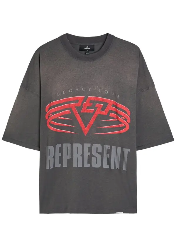 REPRESENT Living Legacy Logo Cotton T-shirt - Grey