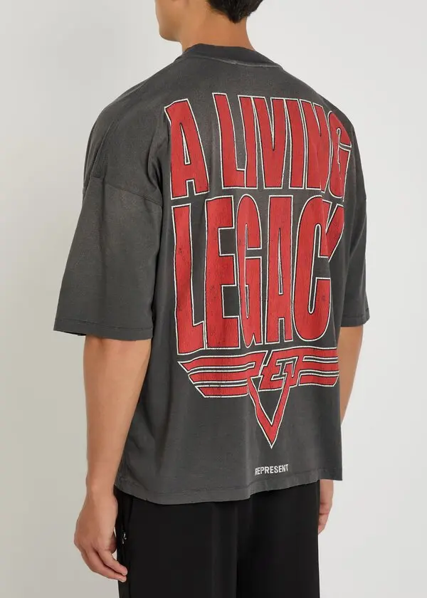 REPRESENT Living Legacy Logo Cotton T-shirt - Grey