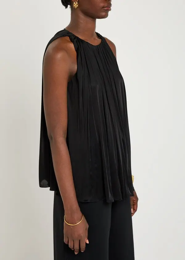 Loewe Halter Ruched Satin Top