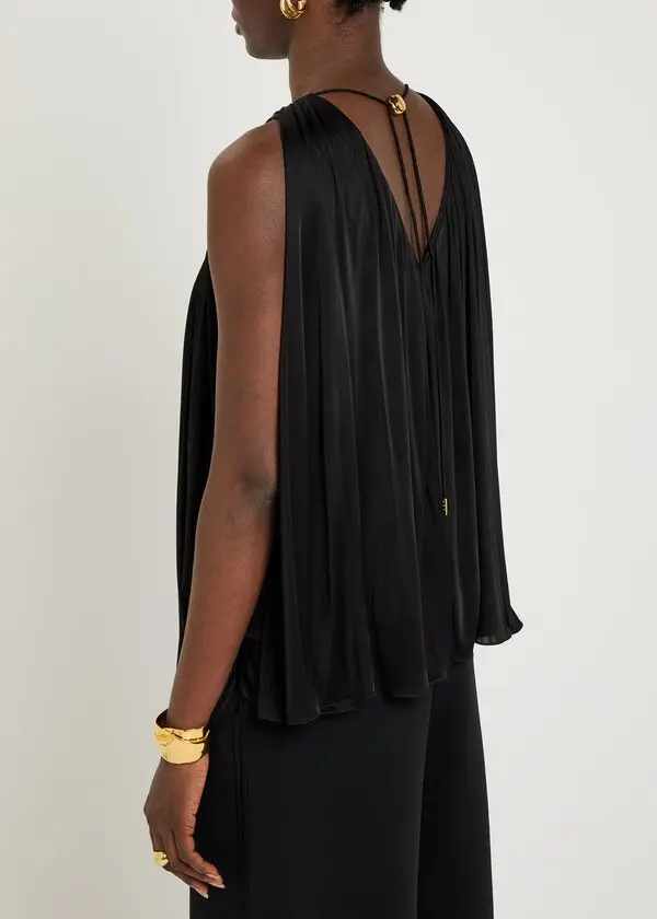 Loewe Halter Ruched Satin Top