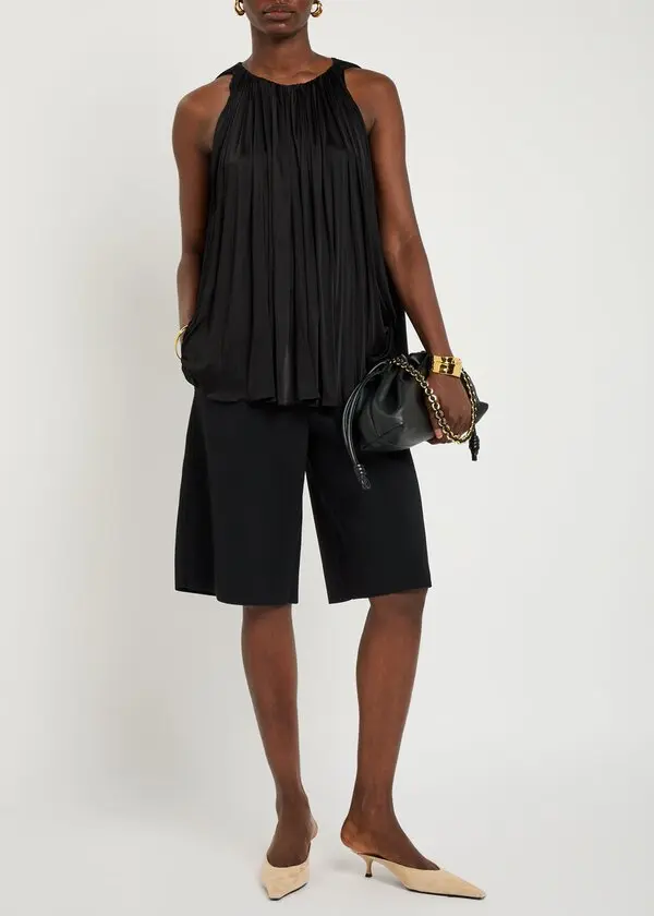 Loewe Halter Ruched Satin Top