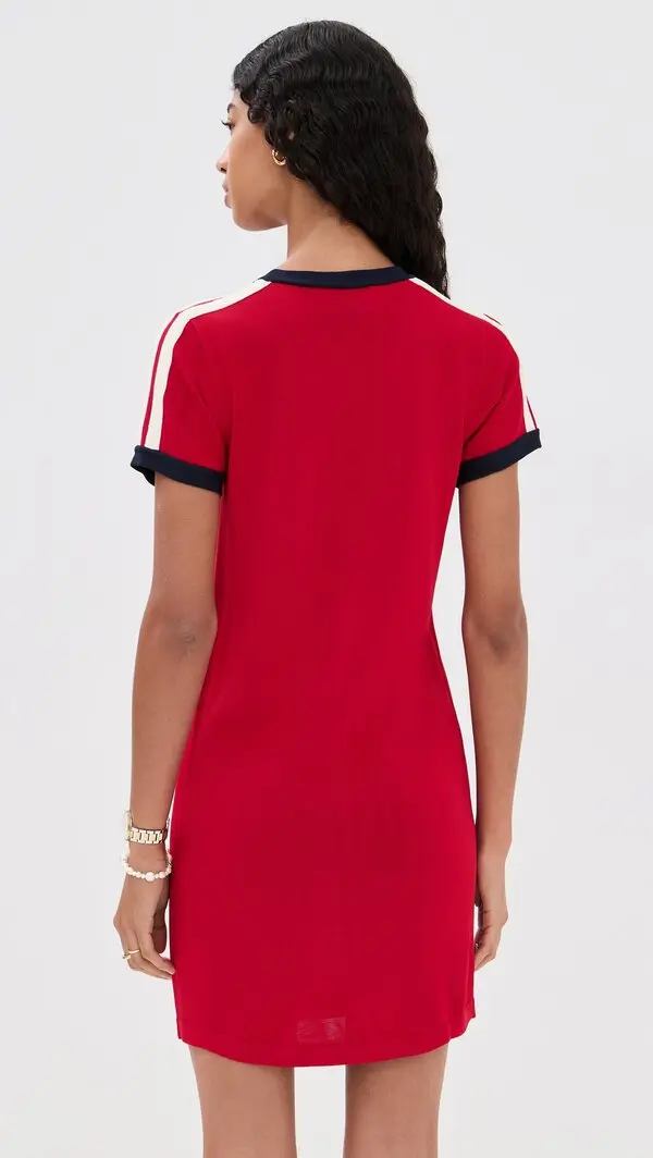 STATE & LAKE Ringer Track Dress - Red/white/navy