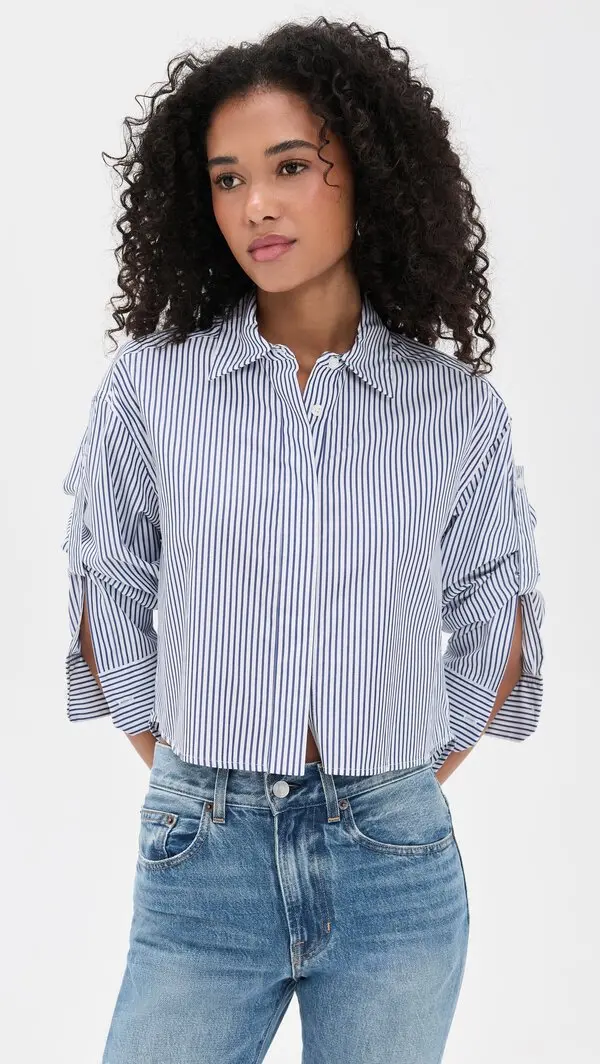 A.L.C. Maude Striped Poplin Top