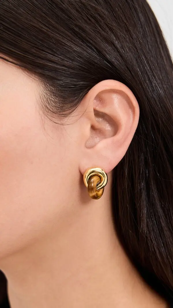Shashi Supernova Stud Earrings - Gold/tortoise