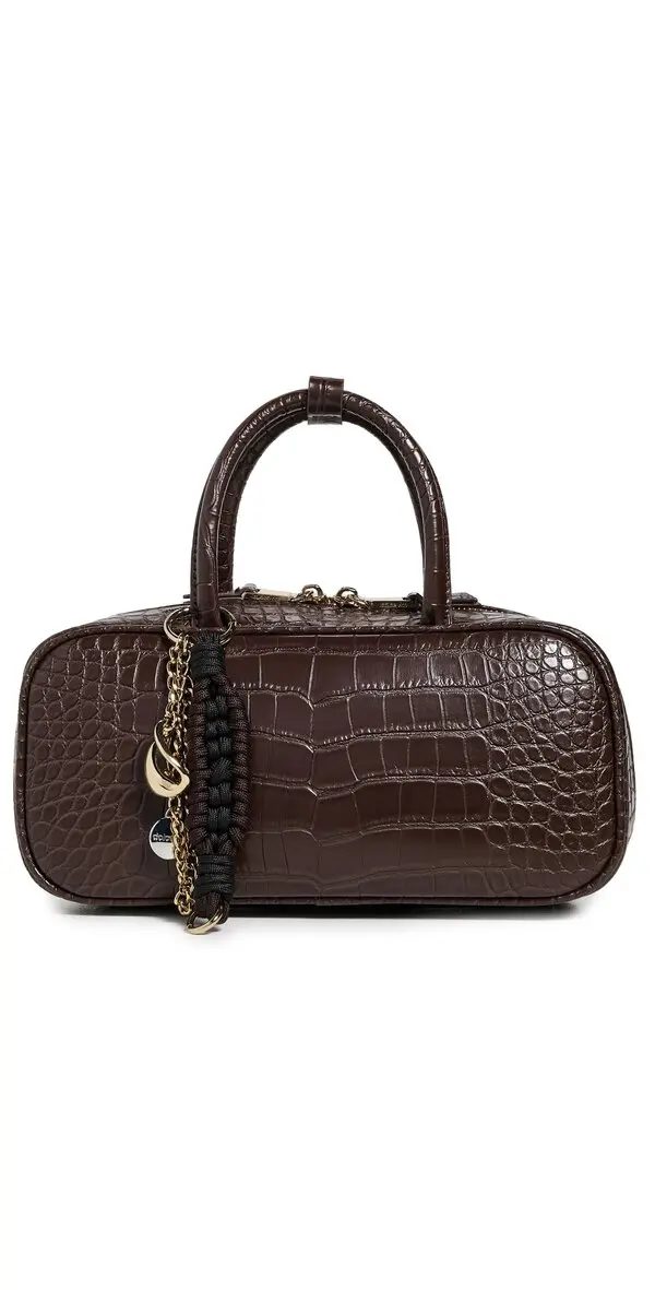 Dolce Vita Flyn Handbag - Espresso Croco Leather
