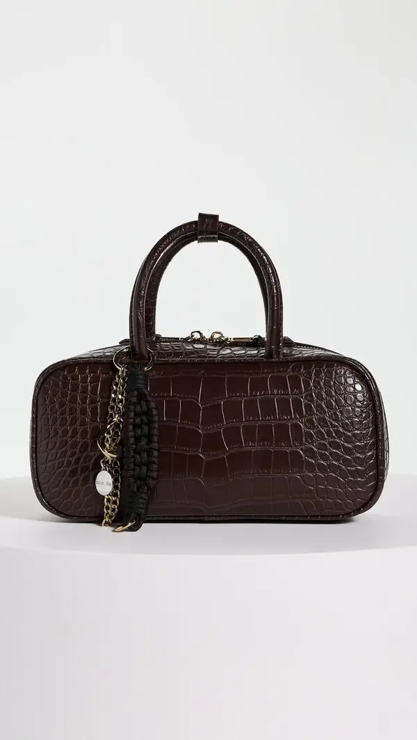 Dolce Vita Flyn Handbag - Espresso Croco Leather