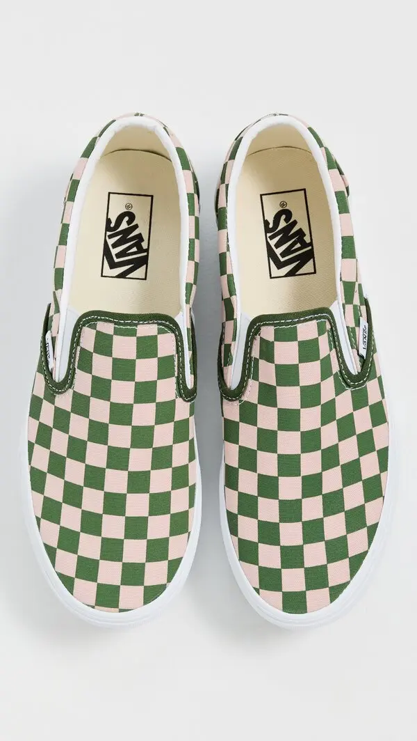 VANS Classic Slip-on Stackform Sneakers - Checkerboard Rose/forest