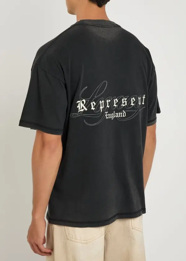 REPRESENT Legacy Overprint Logo Cotton T-shirt