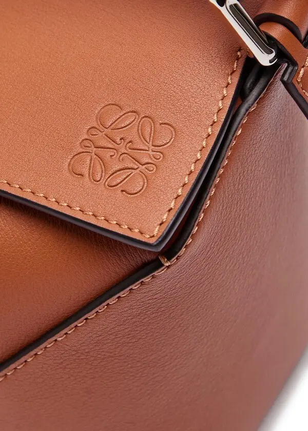 Loewe Puzzle Edge Small Leather Top Handle Bag - Tan