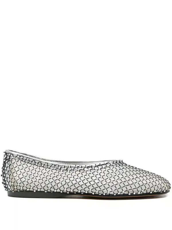 FORTE_FORTE Mesh-embellished Ballerina Flats - Black