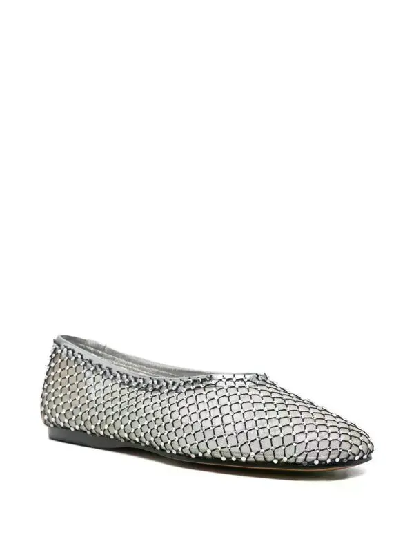FORTE_FORTE Mesh-embellished Ballerina Flats - Black