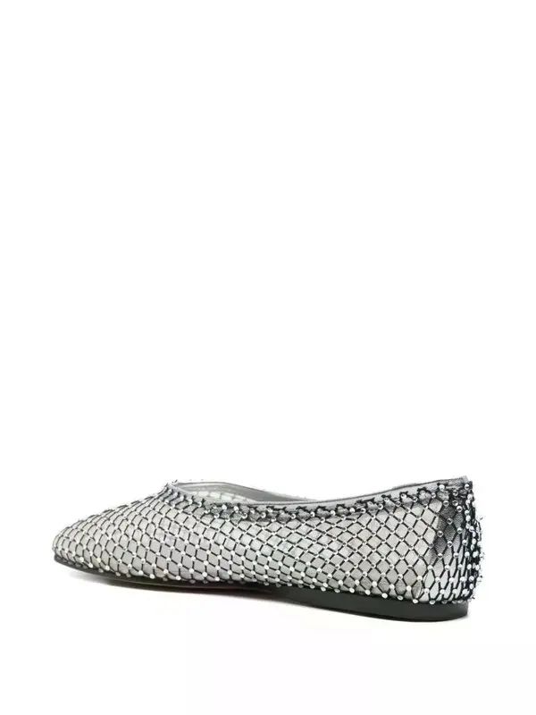 FORTE_FORTE Mesh-embellished Ballerina Flats - Black