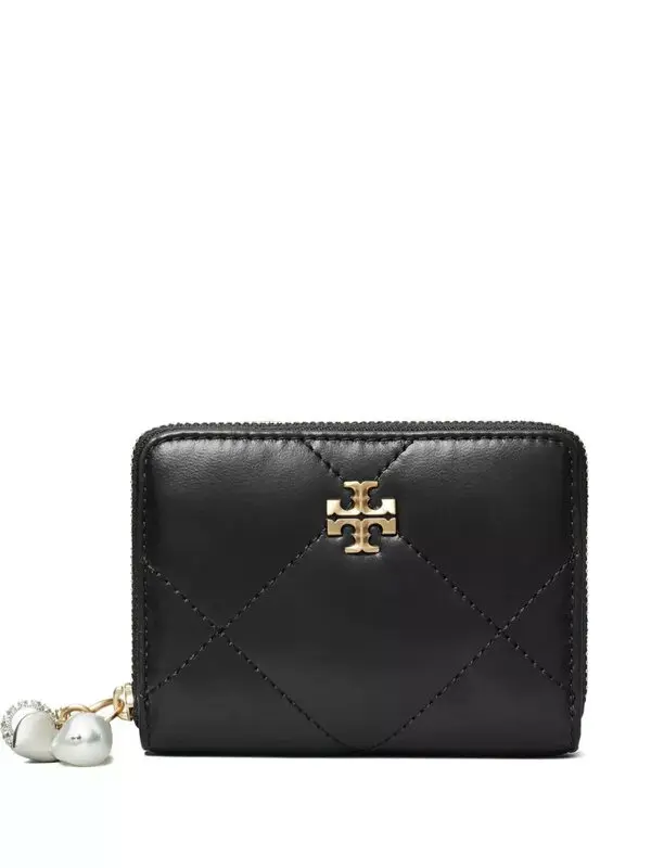 Tory Burch Quilted Charm Zip Wallet - Black