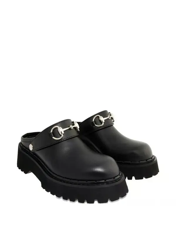 Gucci Horsebit Platform Mules - Black