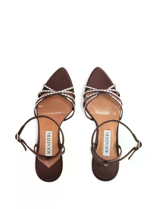 AQUAZZURA Crystal-embellished Satin Sandals