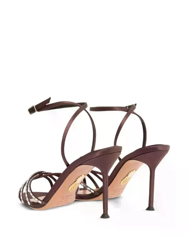AQUAZZURA Crystal-embellished Satin Sandals