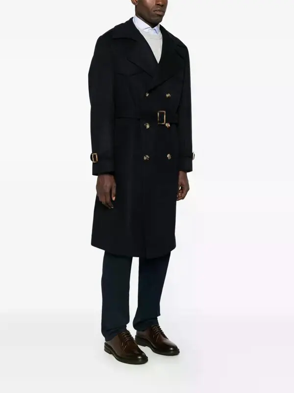 Brunello Cucinelli Wool Double-breasted Belted Coat