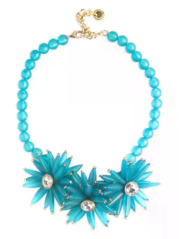 MARINA FOSSATI Beaded Flower Necklace - Azure