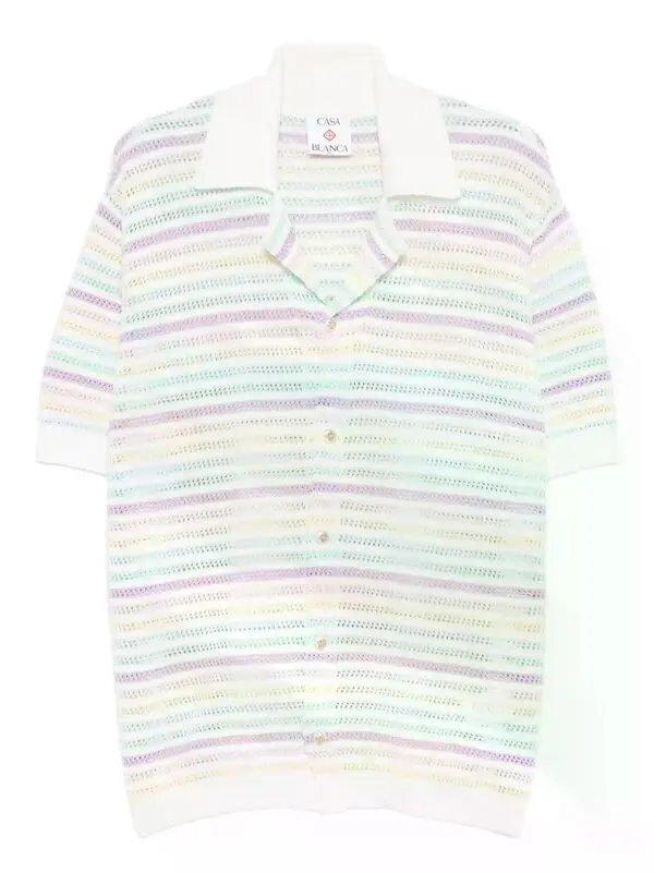 Casablanca Striped Short-sleeve Shirt - White