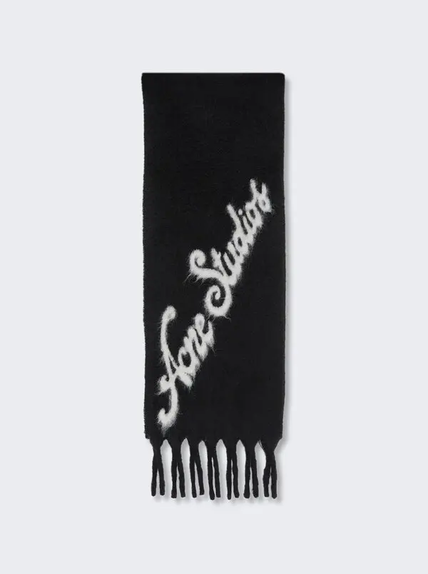Acne Studios Script Logo Scarf - Black