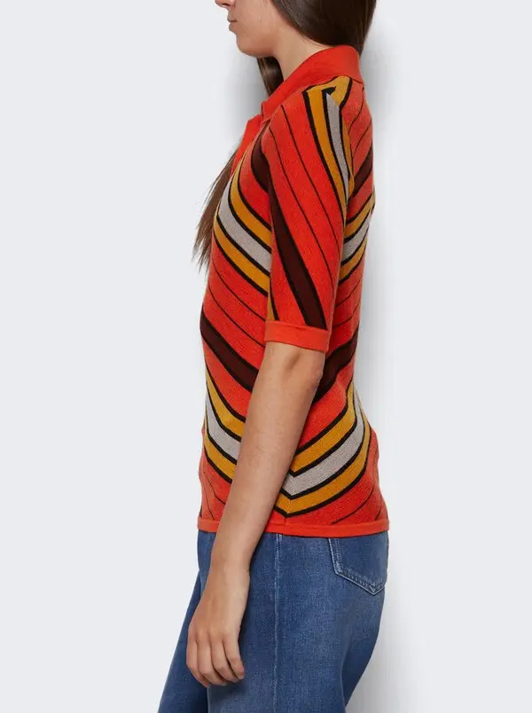 Acne Studios Wool Knit Polo Top - Orange