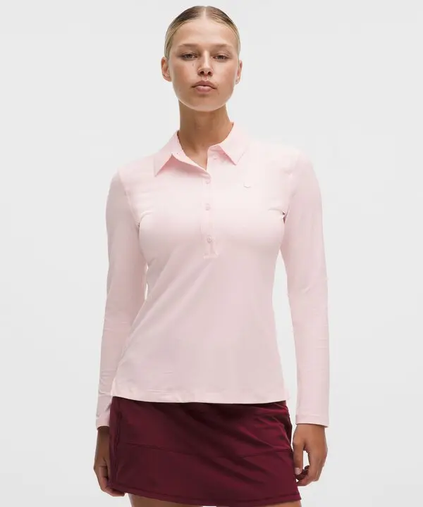 Lululemon Quick-dry Long-sleeve Polo - Pink Pearl
