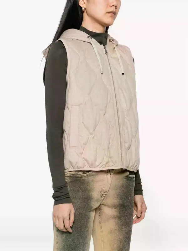 N.peal Padded Hooded Gilet - Neutrals
