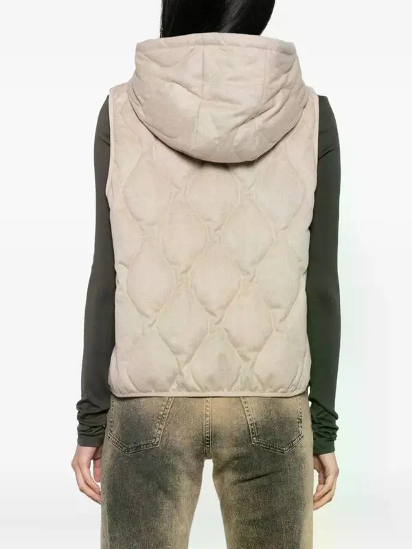 N.peal Padded Hooded Gilet - Neutrals