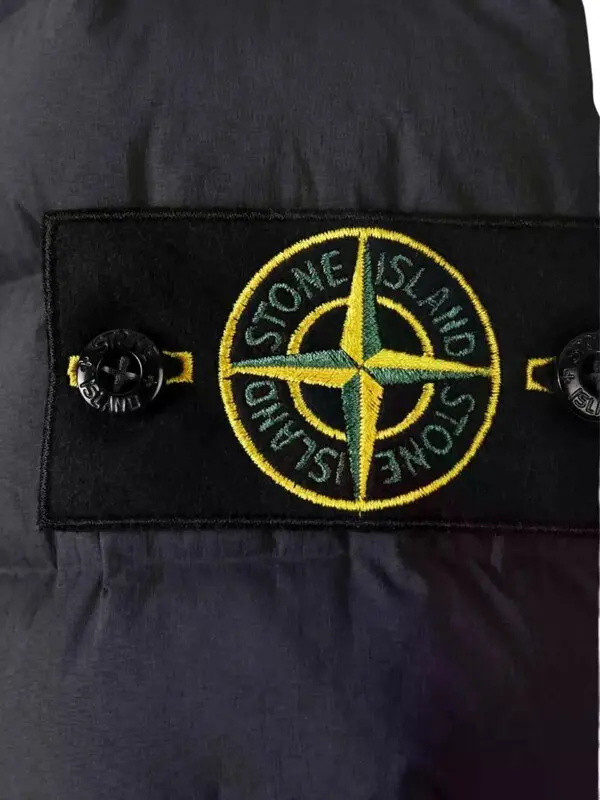 Stone Island Quilted Jacket With Logo Patch - Blue