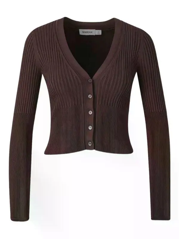 Simkhai Ribbed-knit Cardigan - Brown