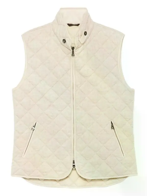 N.peal Diamond Quilted Gilet - Neutrals