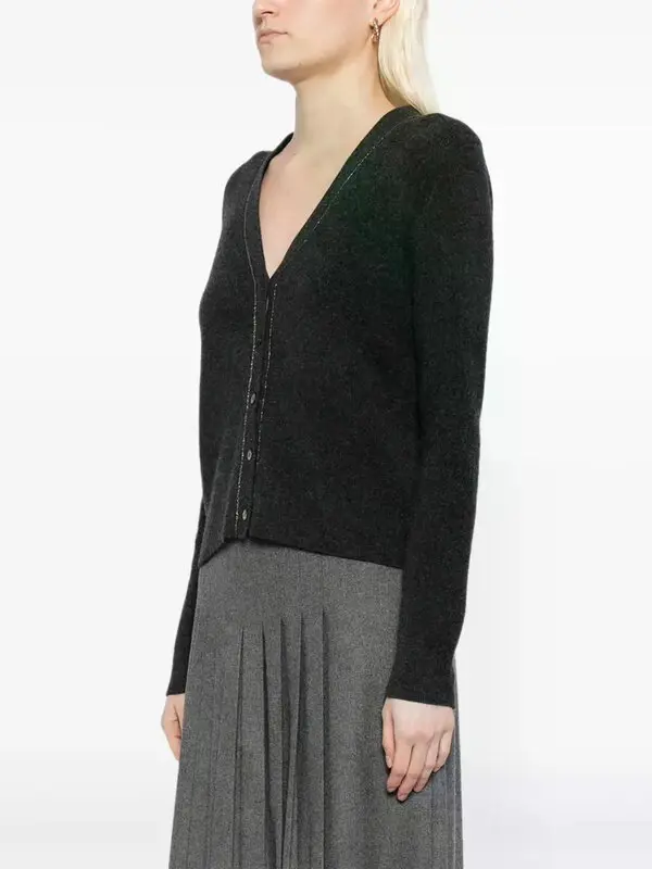 N.peal Ribbed Button-front Cardigan